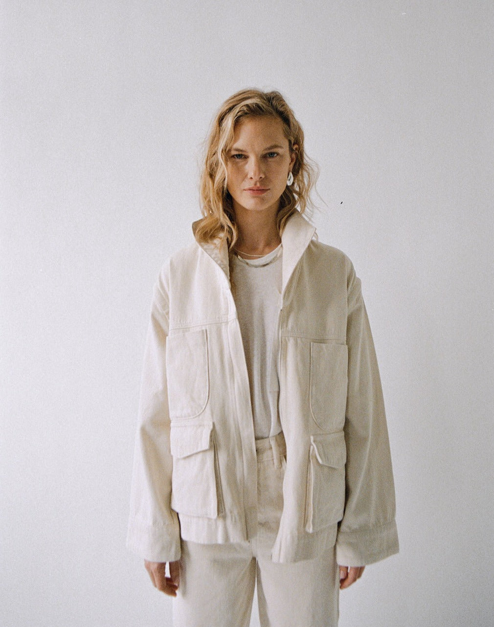 CARGO DENIM JACKET - NATURAL – James Street Co